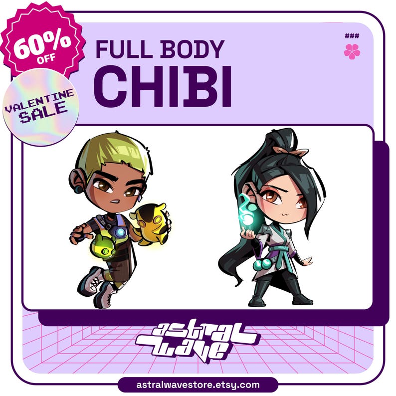 Custom Chibi Character Art: Couple, Emotes, Fanart Commission - Etsy