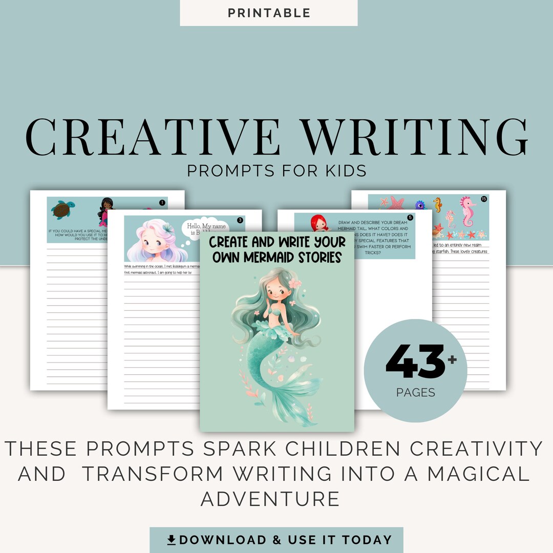 Creative Mermaid Writing Prompts for Kids Story Starters for - Etsy