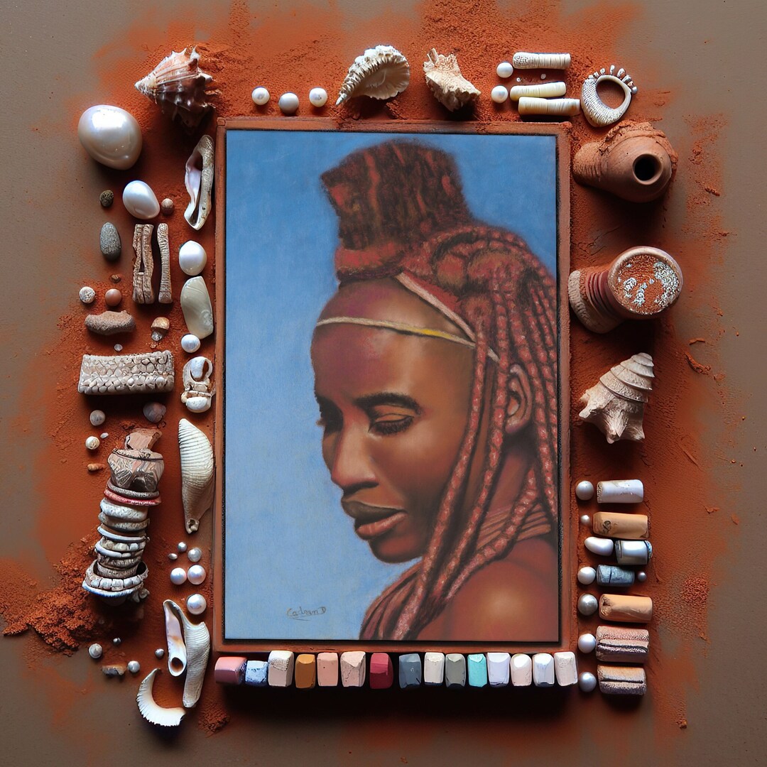 Art Print African Beauty Himba Woman Pastel Interior - Etsy