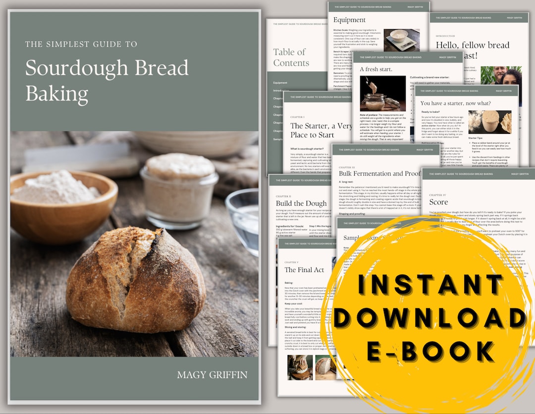 Easy Sourdough Recipe Sourdough Bread Guide to Baking Sourdough Starter Sourdough Gift Easy ...
