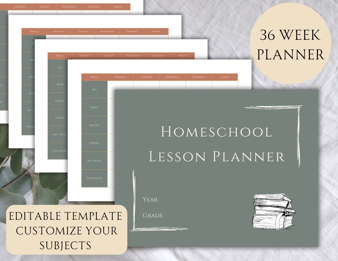 Homeschool Planner Teacher Lesson Planner Editable Homeschool Planner ...