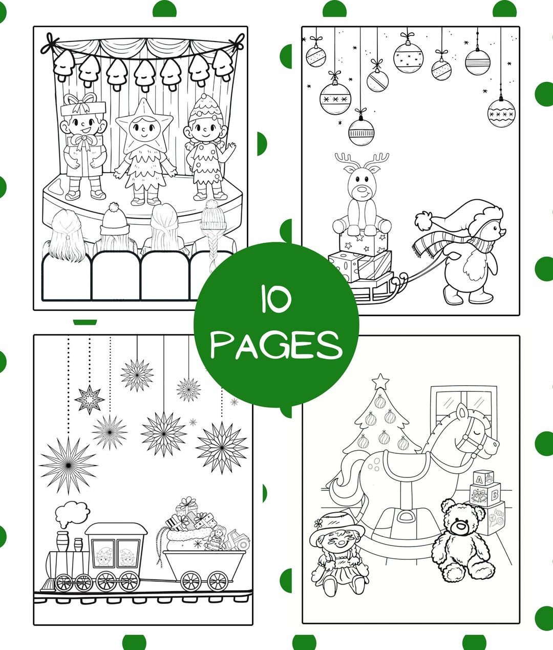 Kids Christmas Coloring Pages, Christmas Activity, Printable Christmas ...