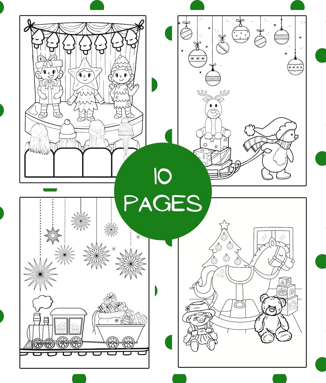 Kids Christmas Coloring Pages, Christmas Activity, Printable Christmas ...