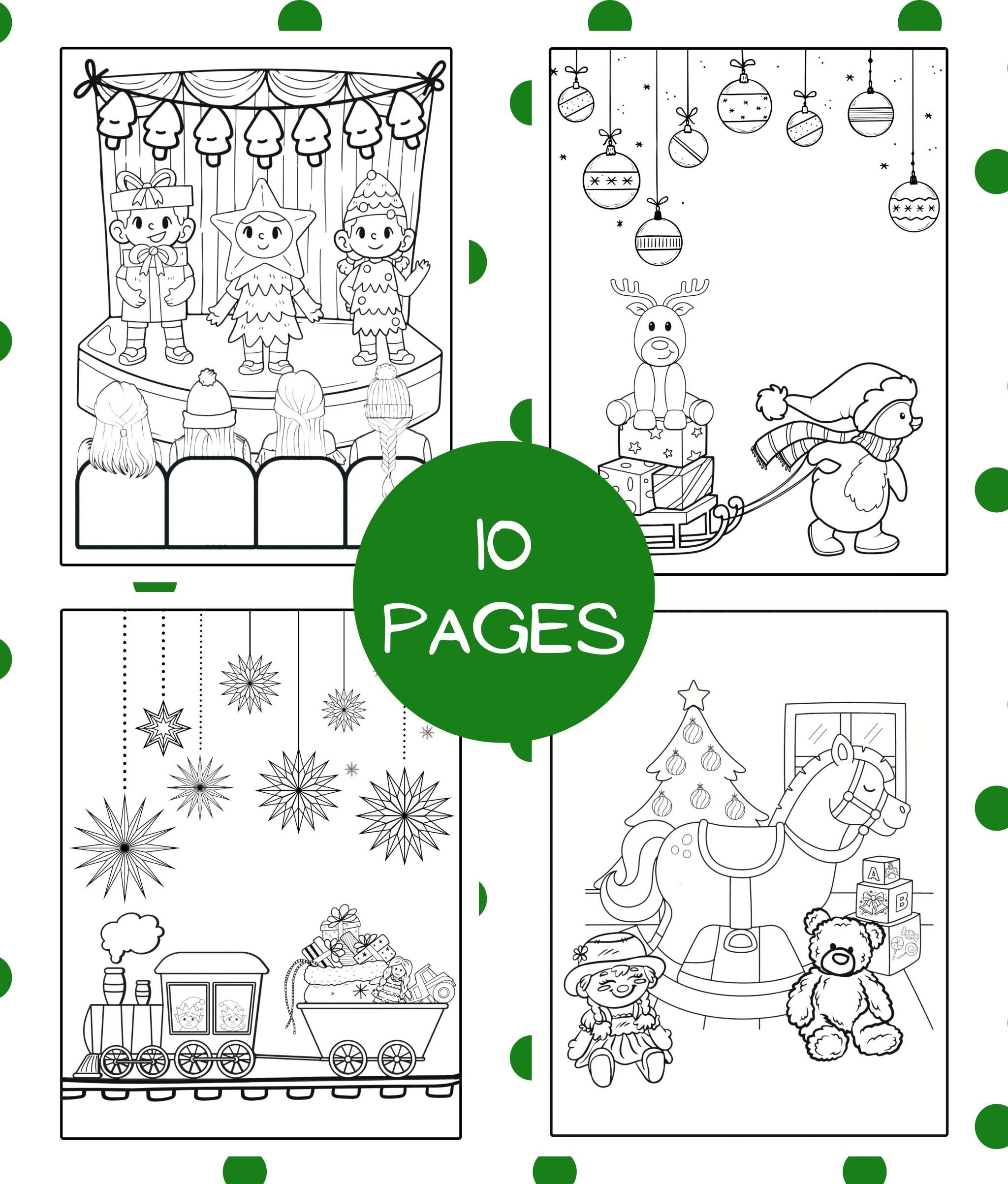 Kids Christmas Coloring Pages, Christmas Activity, Printable Christmas ...