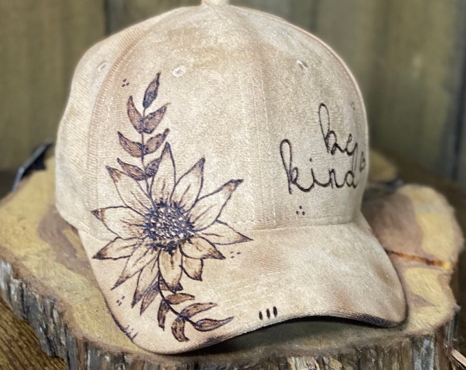 Be Kind Hand Burned Baseball Cap - Etsy