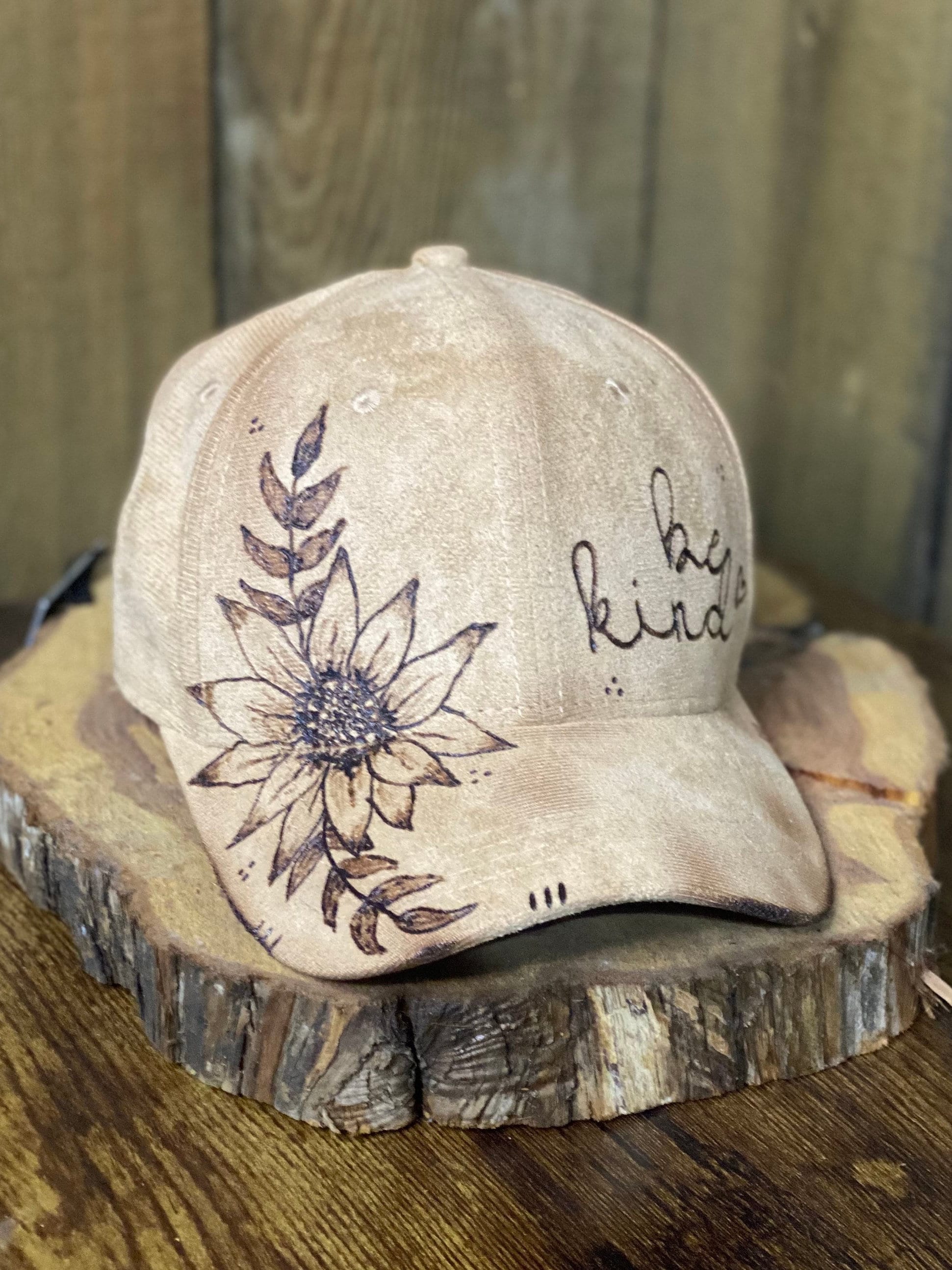 Be Kind Hand Burned Baseball Cap - Etsy