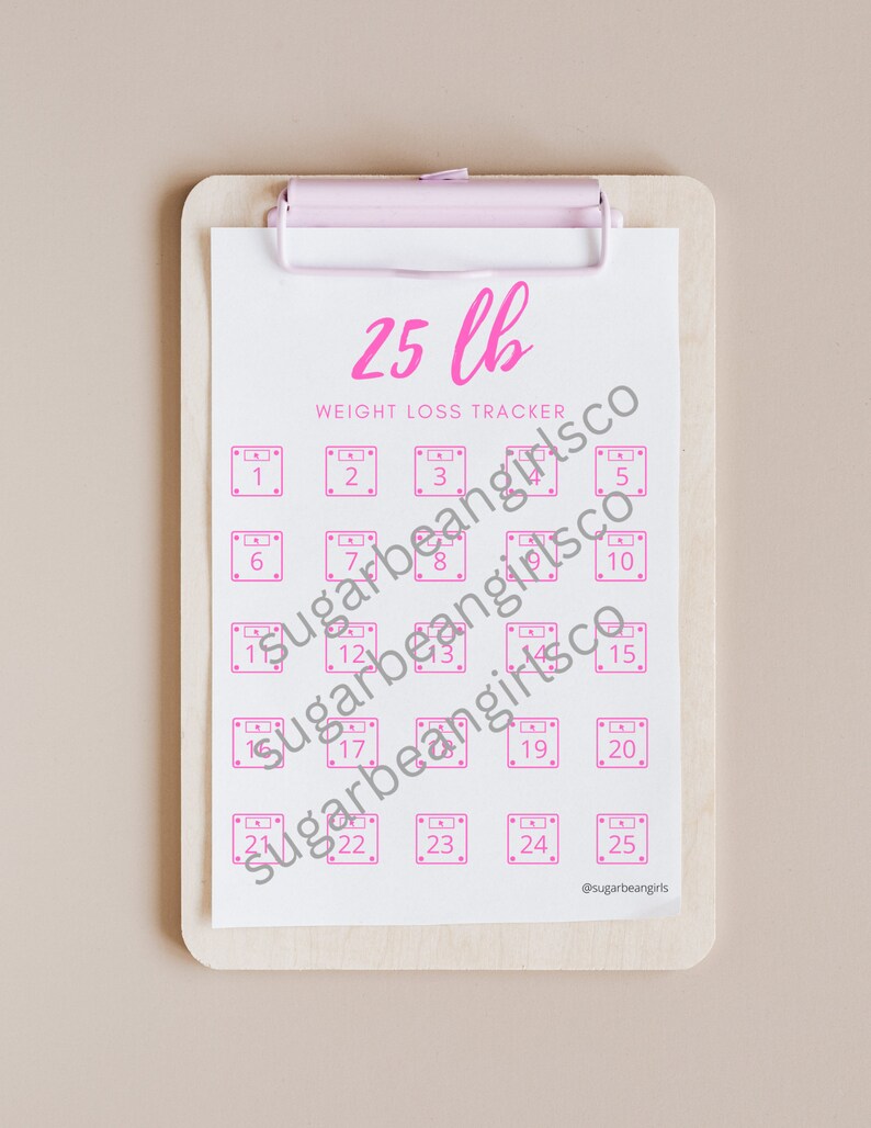 25 Pound Weight Loss Tracker I Printable Weight Loss Tracker I Weight ...
