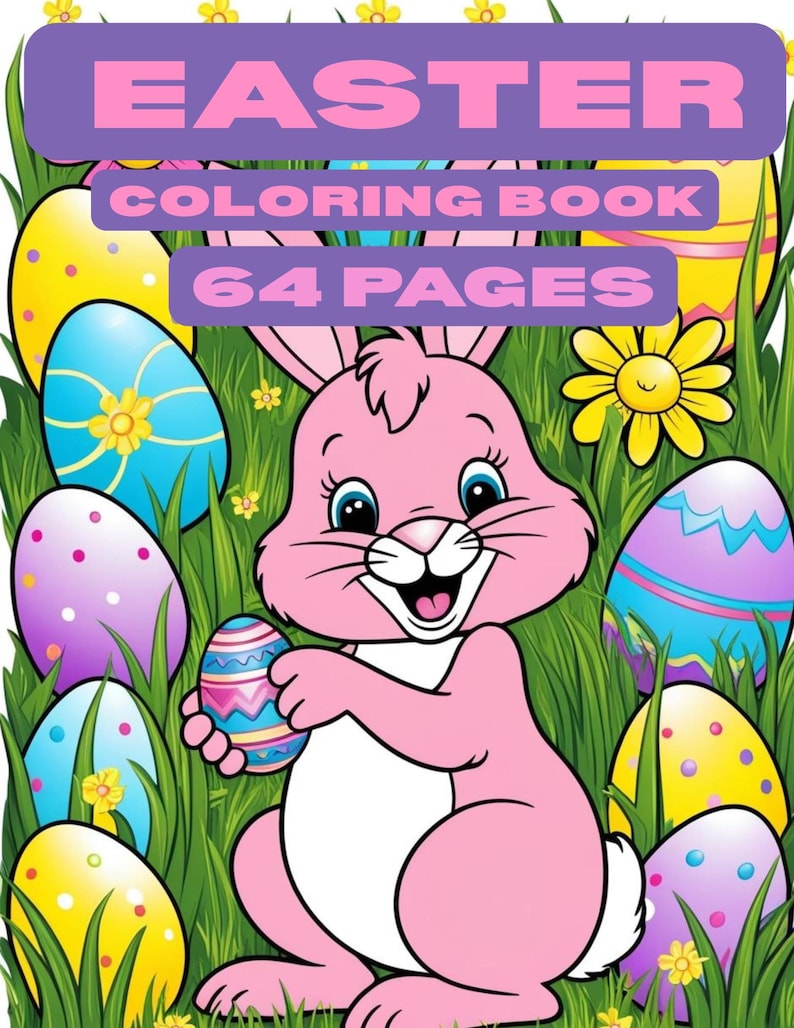 Easter Coloring Book 64 Pages (spring, Easter, Coloring Book, Printable ...