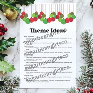 Printable Holiday Party Planner Organizer Festive Event Checklist ...