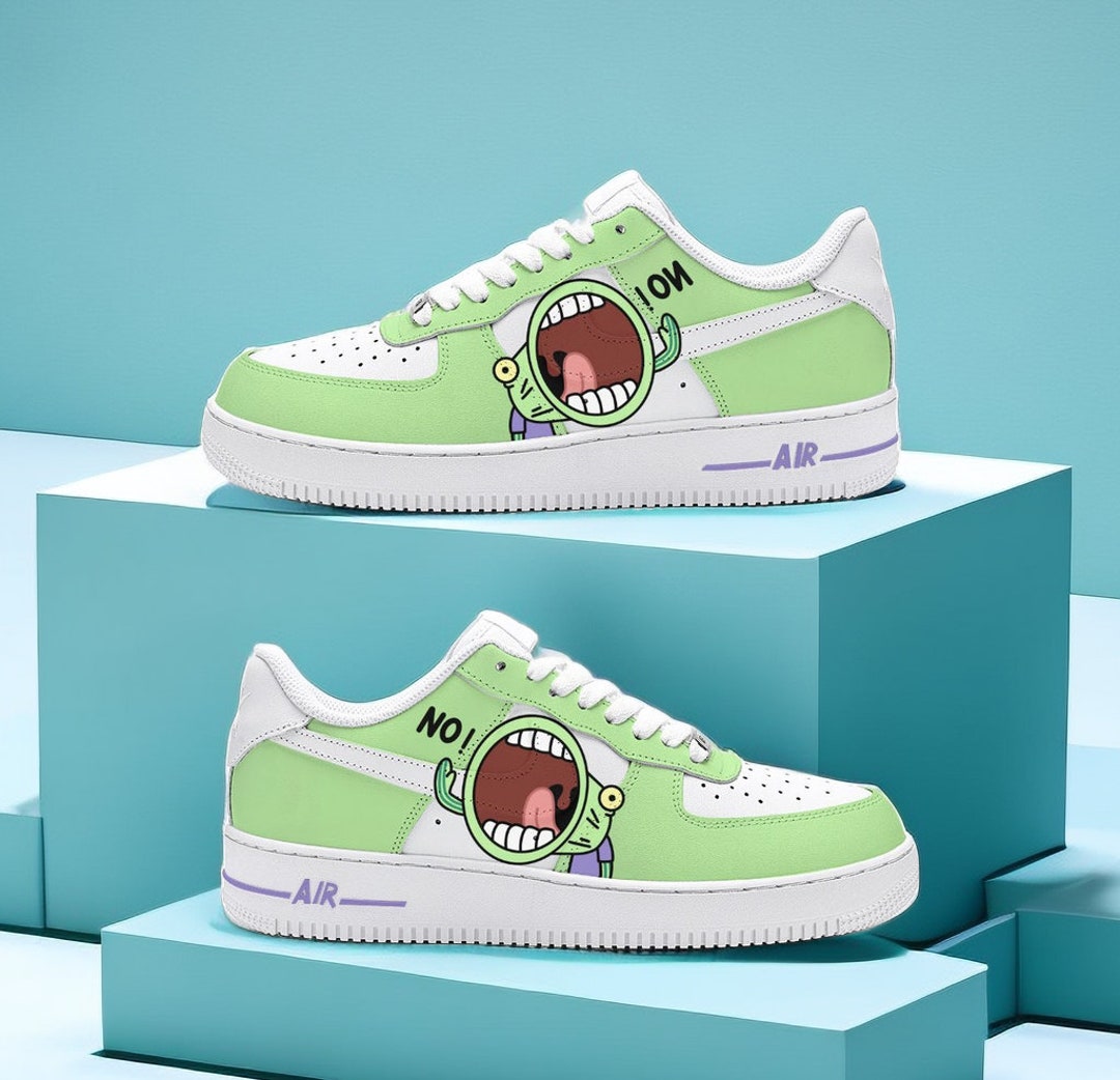 Spongebob Air Force Onesspongebob Sqarepants Shoescustom AF1 - Etsy