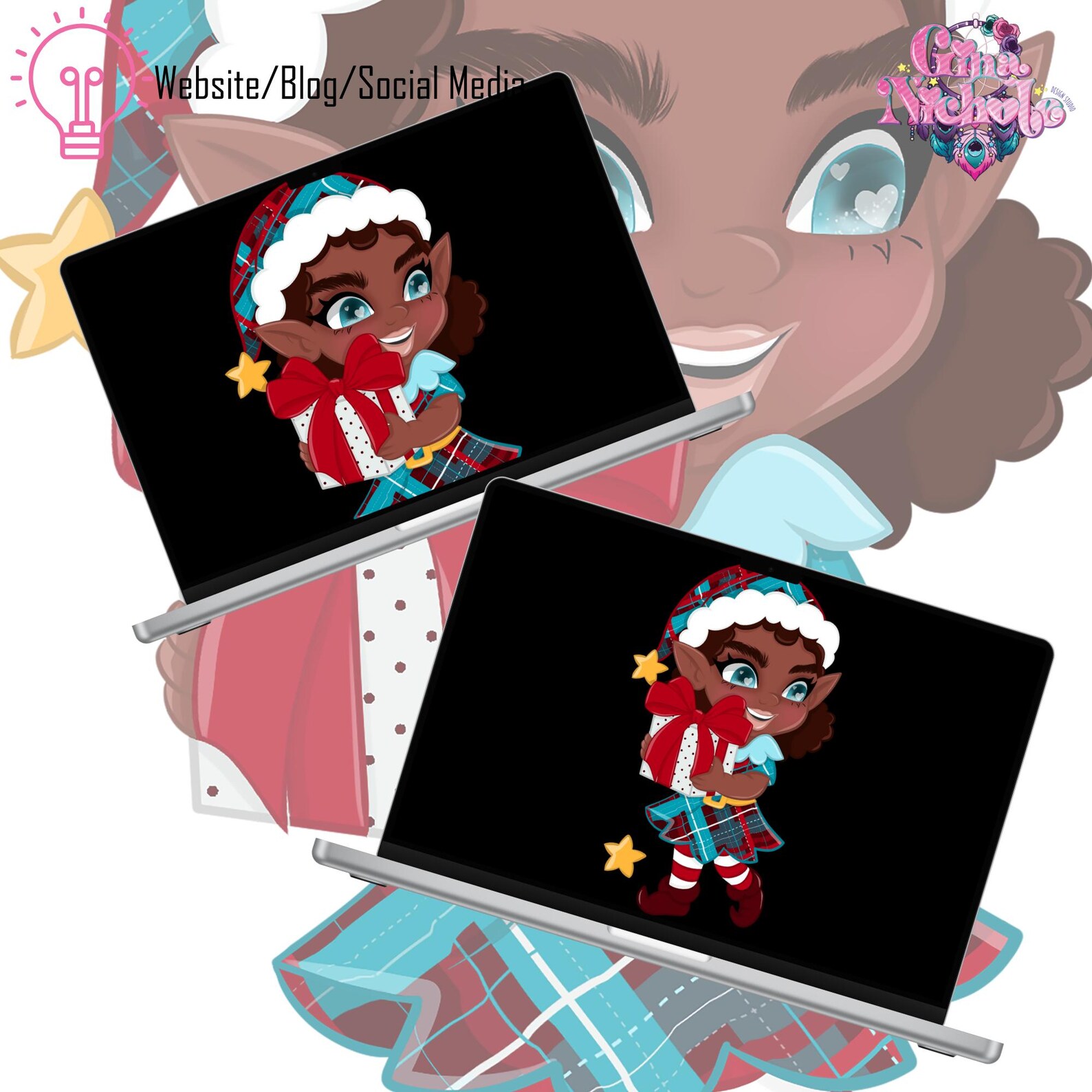 Candy Cane Lane Clipart, Christmas PNG, Pink Holiday Town, Cute Xmas ...
