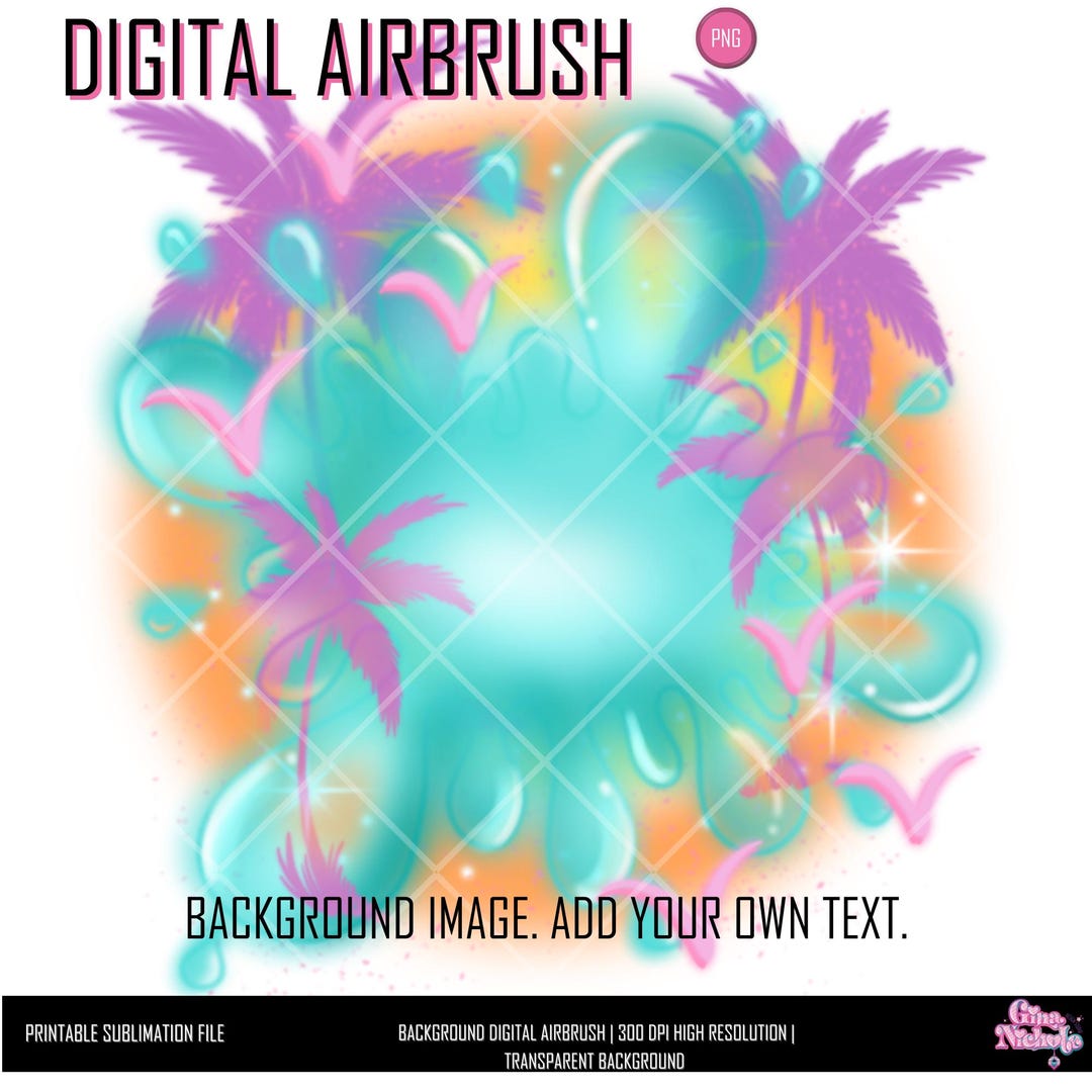 Miami Splash Airbrush PNG: 90s T-shirt Design (digital Download) - Etsy