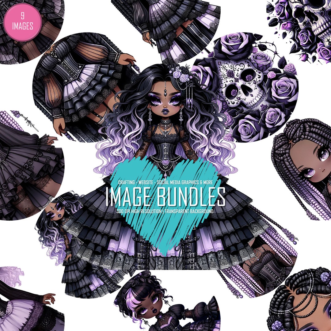 Lavender Gothcore - Kawaii Style African American Girls in Gothcore ...