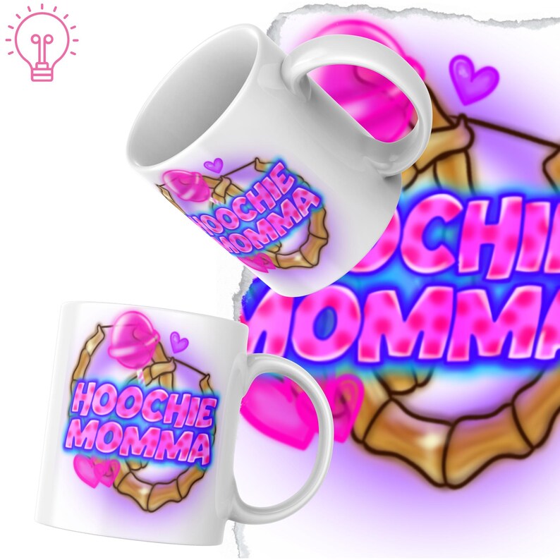 Airbrush PNG, Hoochie Momma With Bamboo Hoops, 90's T-shirt Airbrushing ...