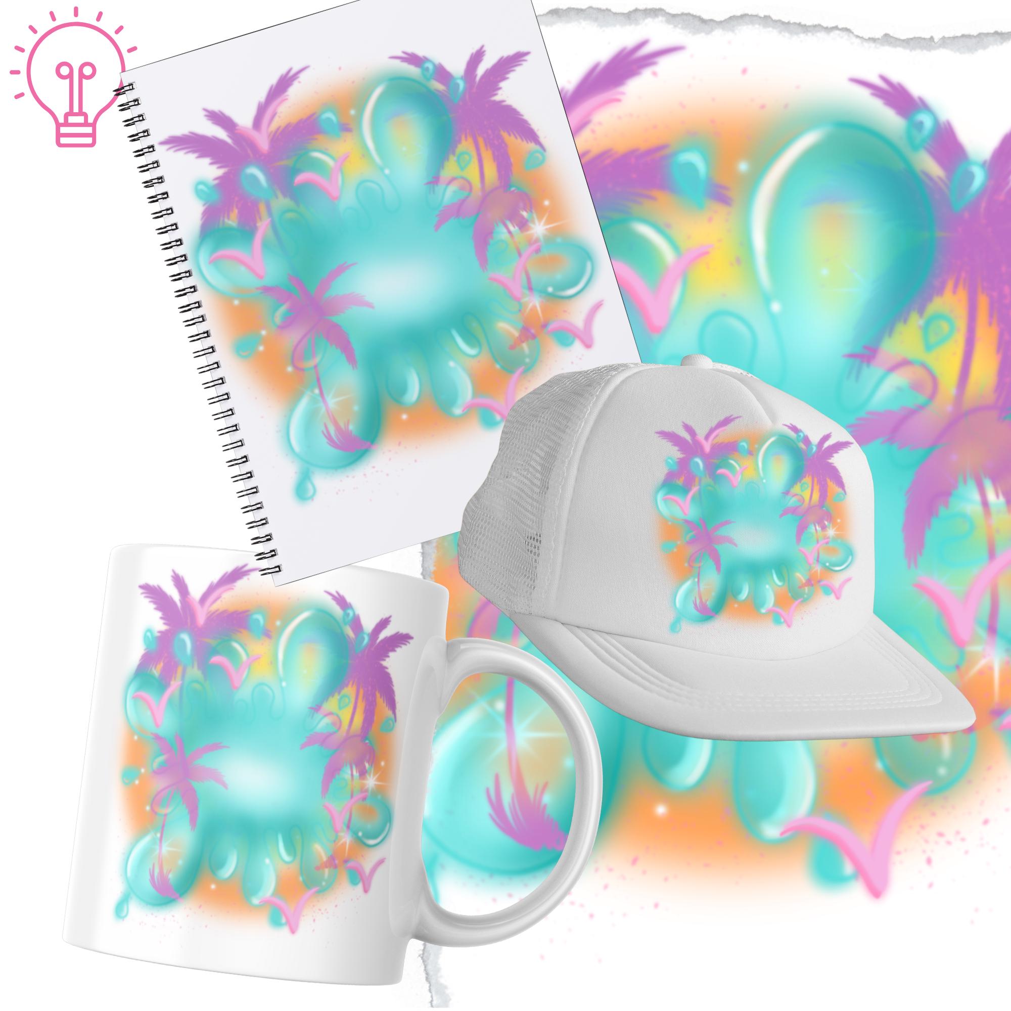 Miami Splash Airbrush PNG: 90s T-shirt Design (digital Download) - Etsy