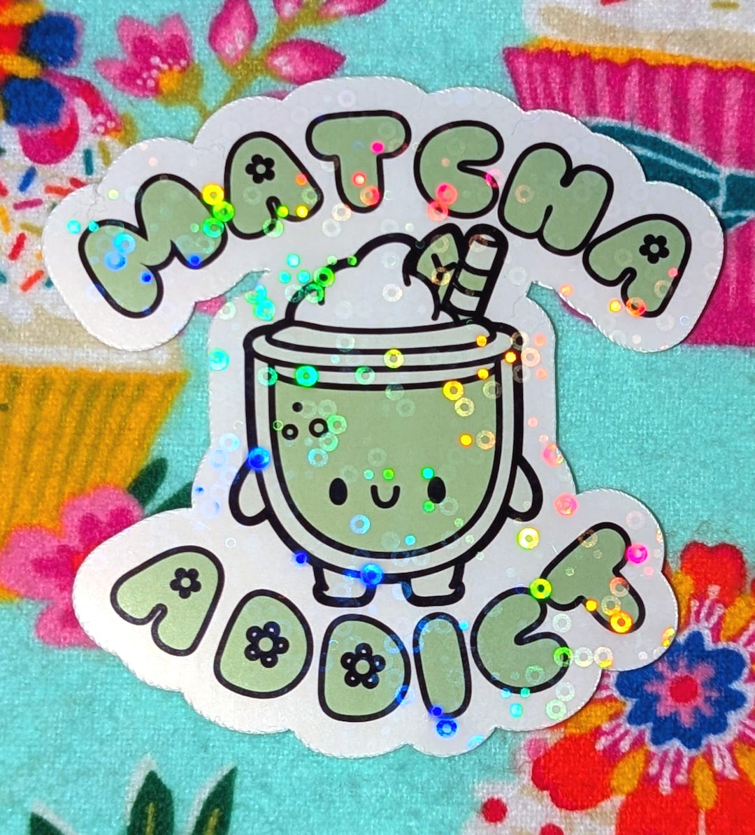 Kawaii Matcha Latte Sticker for Matcha Lovers | Matcha Latte Sticker ...