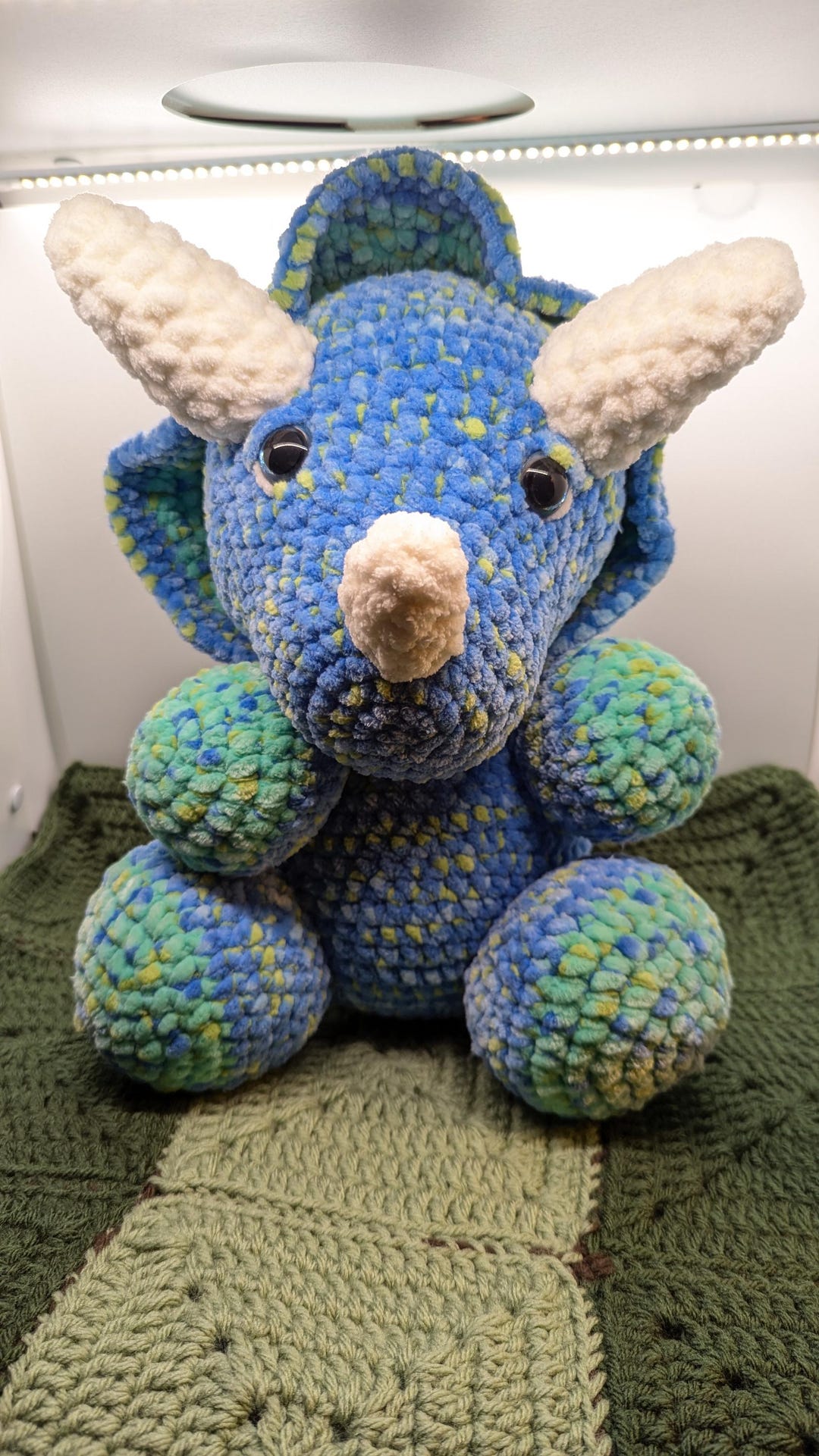 Blue Triceratops Plushie: Soft Polyester Stuffed Animal - Etsy