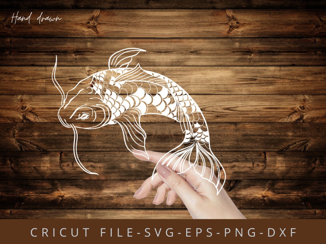 Koi Fish Sticker, Koi Fish SVG, Koi Fish Tattoo, Koi Fish Stencil ...