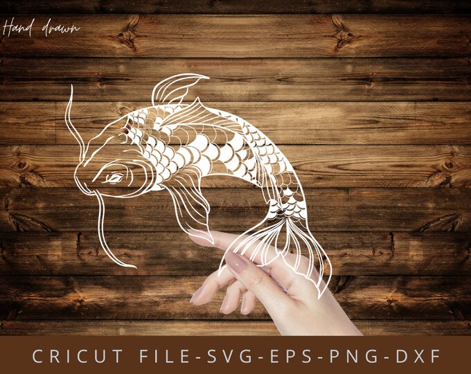 Koi Fish Sticker, Koi Fish SVG, Koi Fish Tattoo, Koi Fish Stencil ...