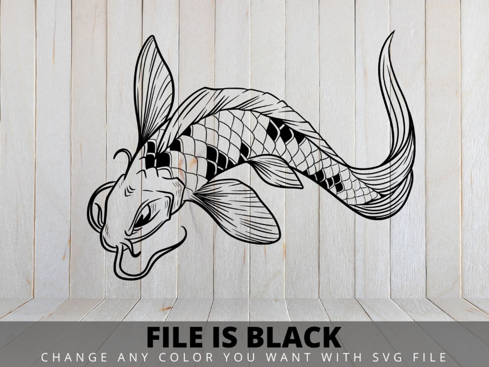 Koi Fish Sticker, Koi Fish SVG, Koi Fish Tattoo, Koi Fish Stencil ...