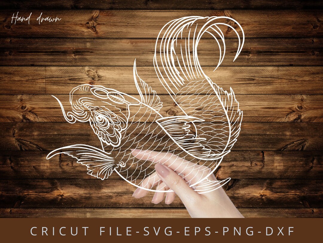 Koi Fish Sticker, Koi Fish SVG, Koi Fish Tattoo, Koi Fish Stencil ...