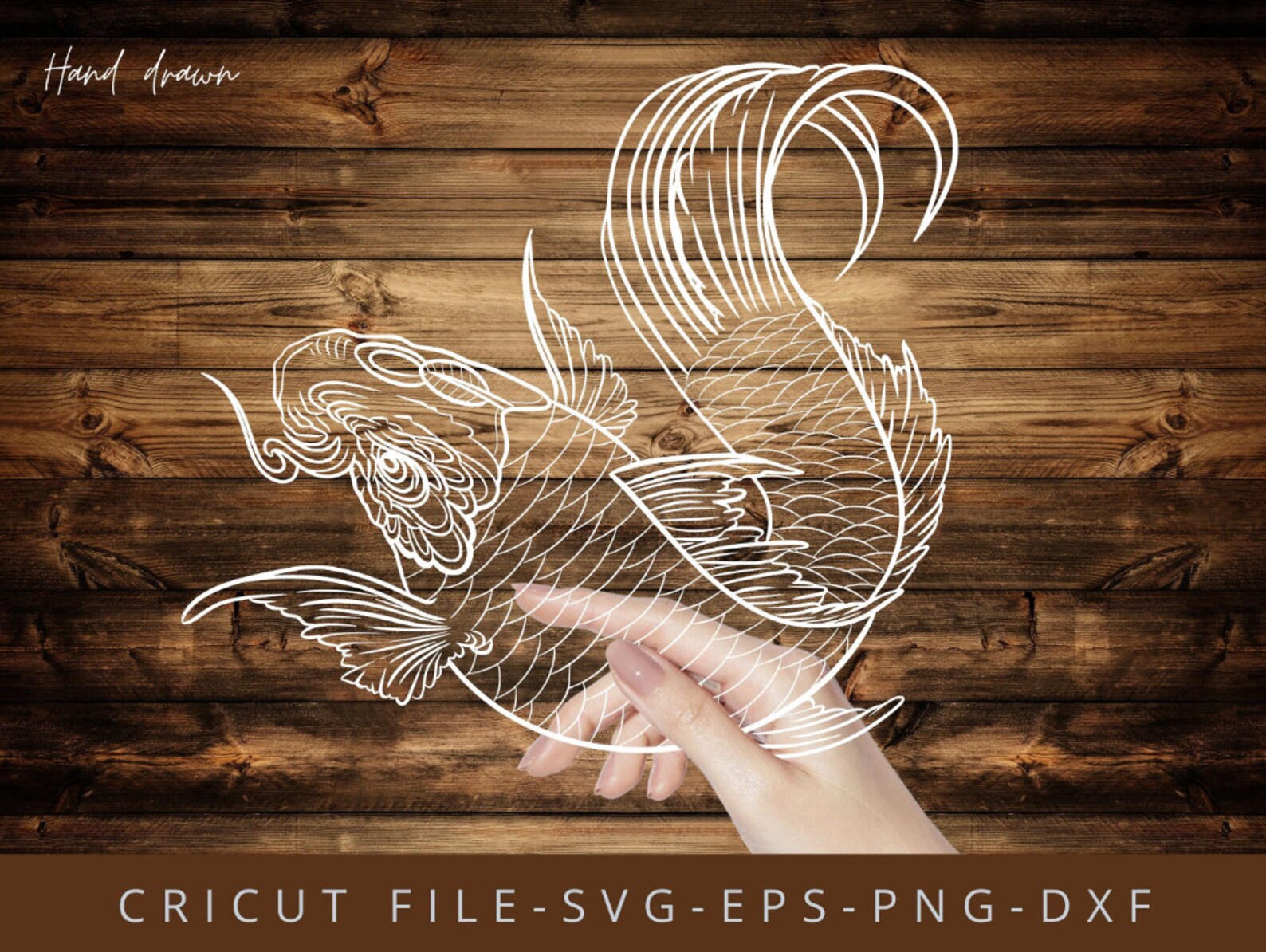 Koi Fish Sticker, Koi Fish SVG, Koi Fish Tattoo, Koi Fish Stencil ...