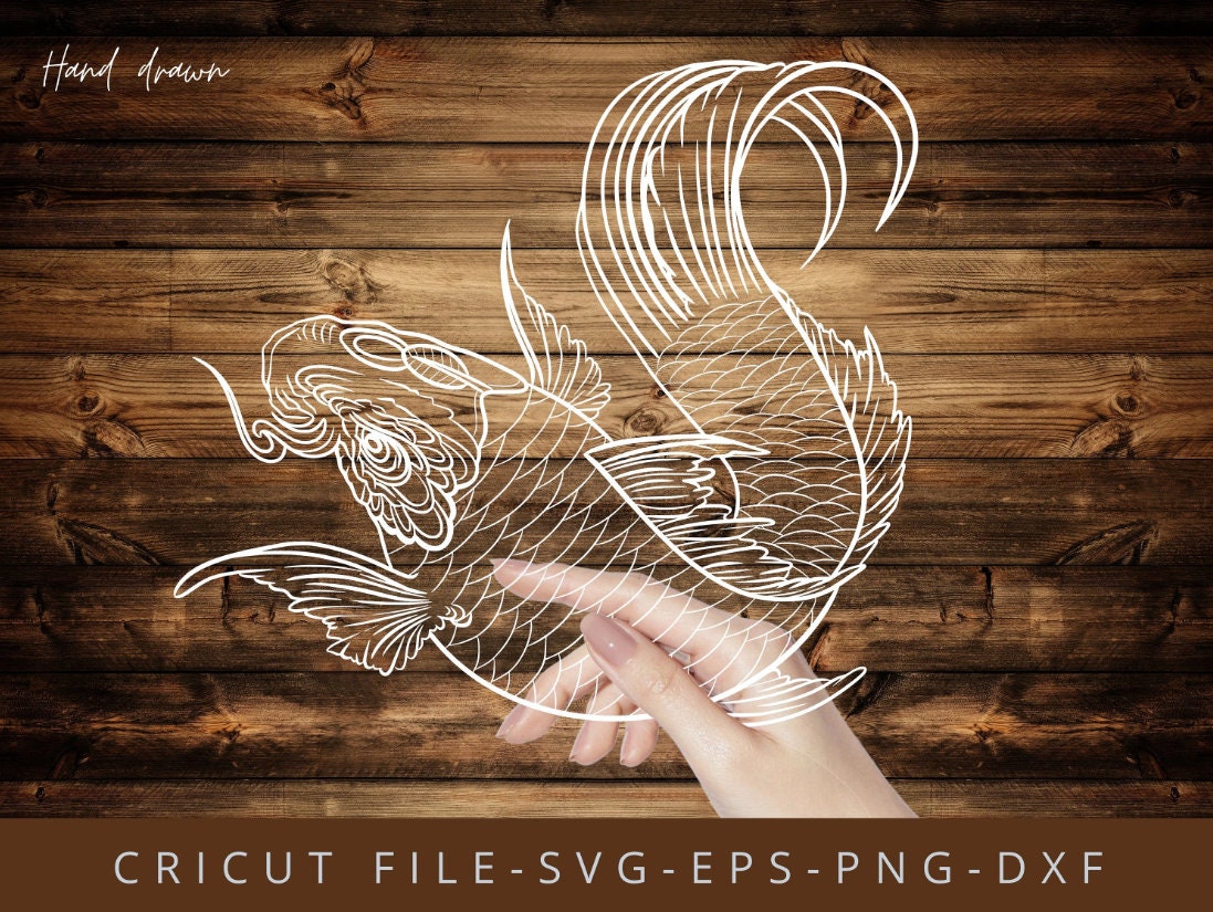 Koi Fish Sticker, Koi Fish SVG, Koi Fish Tattoo, Koi Fish Stencil ...
