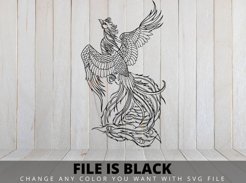 Phoenix Tattoo, Phoenix Art, Phoenix SVG, Phoenix PNG, Phoenix Line Art ...