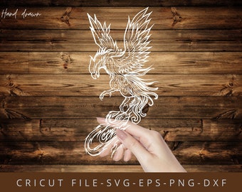 Hand Drawn Phoenix Line Art, SVG PNG Clipart (digital Download) - Etsy