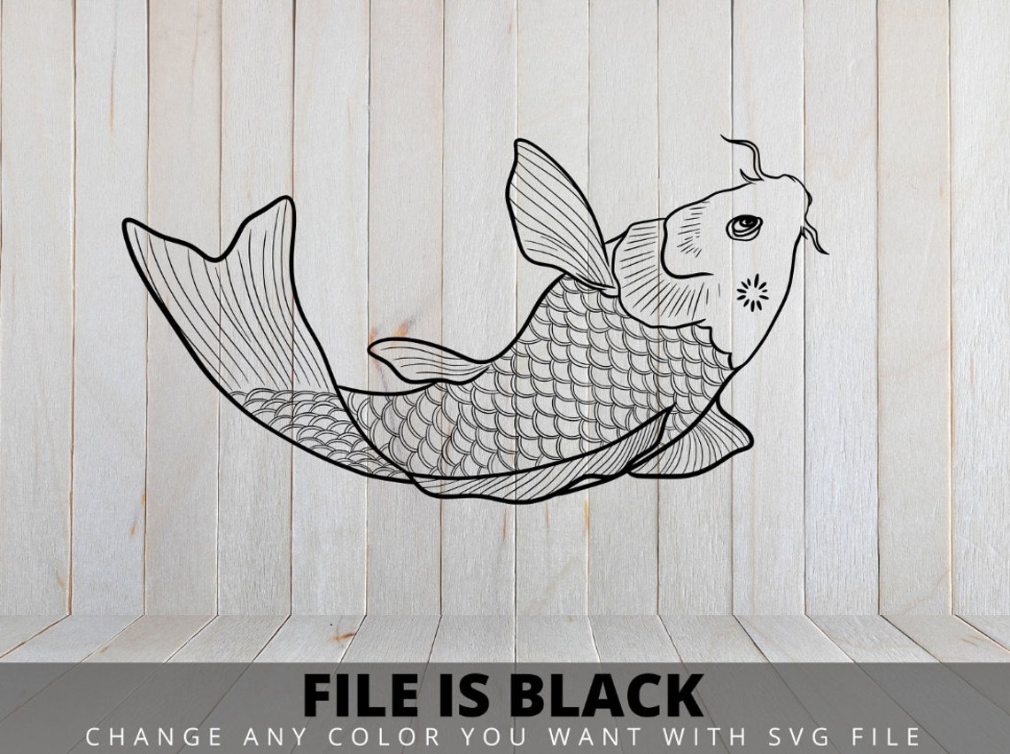 Koi Fish Sticker, Koi Fish SVG, Koi Fish Tattoo, Koi Fish Stencil ...