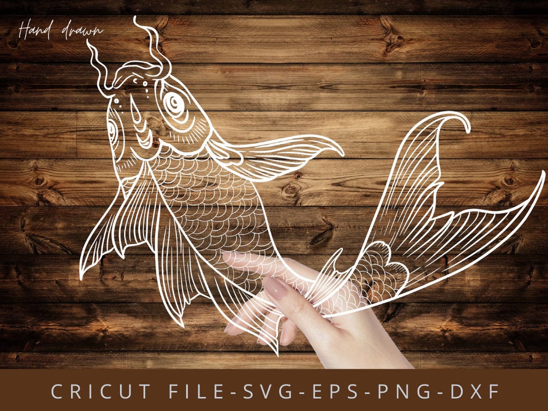 Koi Fish Sticker, Koi Fish SVG, Koi Fish Tattoo, Koi Fish Stencil ...