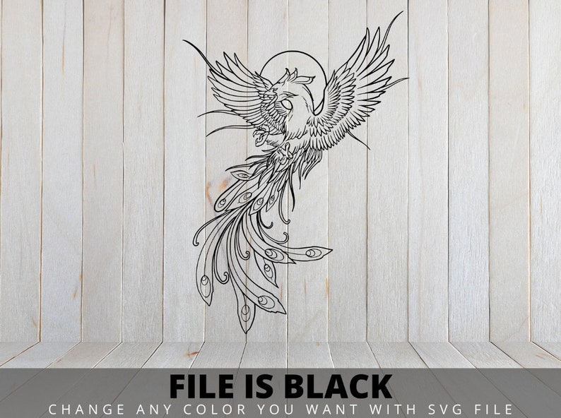 Phoenix Tattoo, Phoenix Art, Phoenix SVG, Phoenix PNG, Phoenix Line Art ...