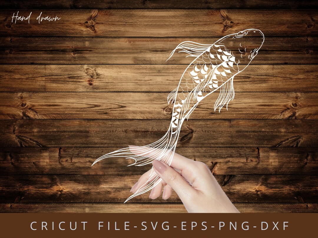 Hand Drawn Koi Fish SVG, Japanese Tattoo Stencil, Clipart (digital ...