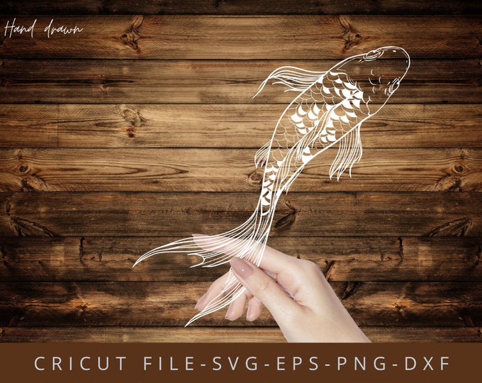 Koi Fish Sticker, Koi Fish SVG, Koi Fish Tattoo, Koi Fish Stencil ...