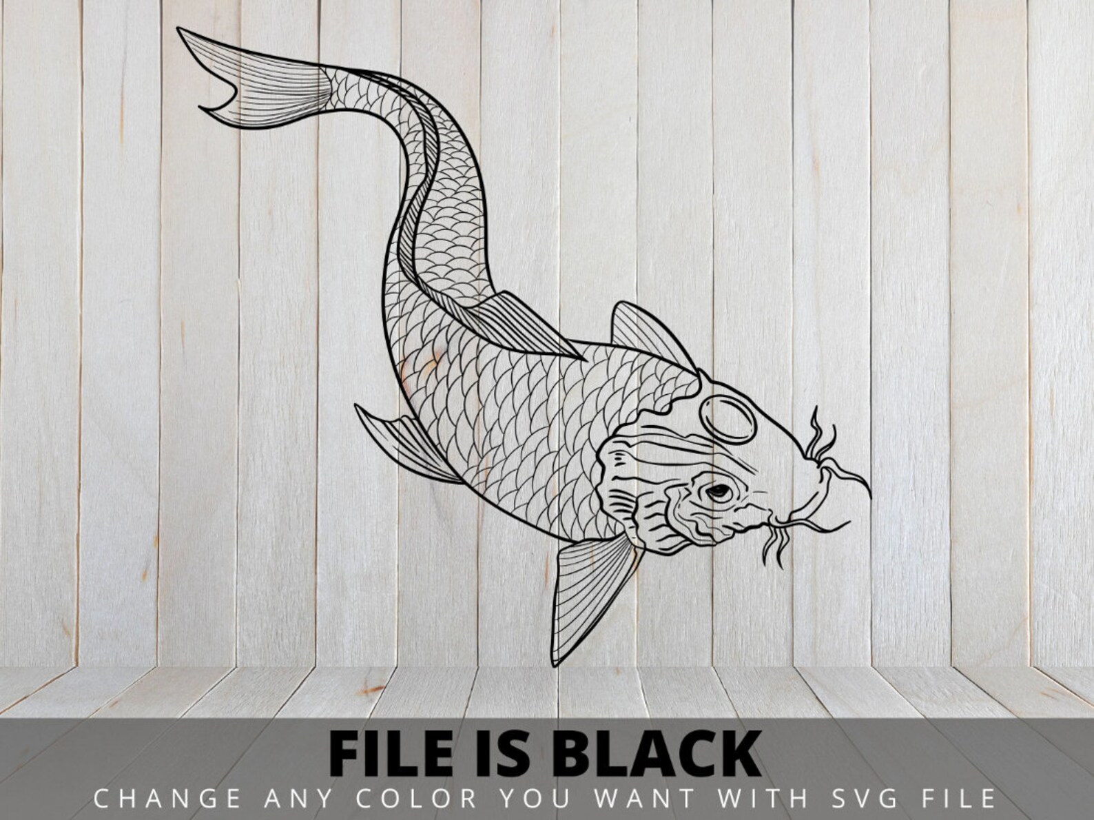 Koi Fish Sticker, Koi Fish SVG, Koi Fish Tattoo, Koi Fish Stencil ...