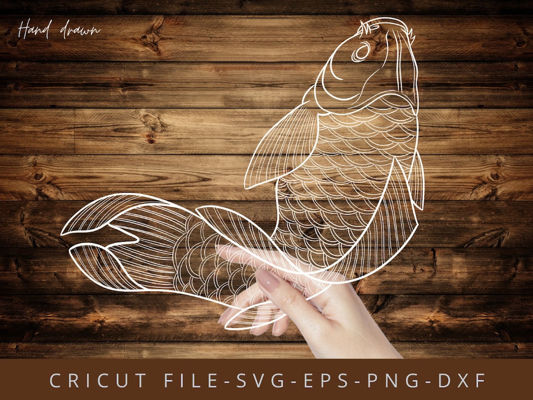 Koi Fish Stencil, Tattoo, Clipart (svg, Eps, Dxf, Png) - Etsy