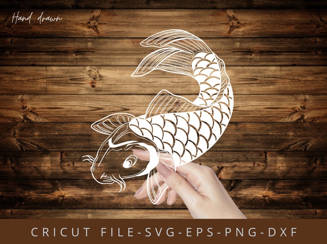 Koi Fish Sticker, Koi Fish SVG, Koi Fish Tattoo, Koi Fish Stencil ...