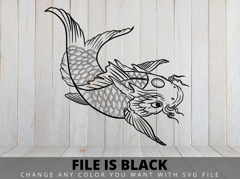 Koi Fish Sticker, Koi Fish SVG, Koi Fish Tattoo, Koi Fish Stencil ...