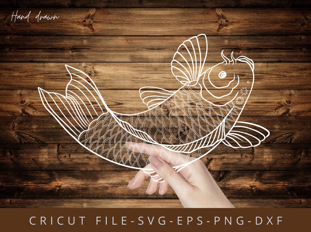 Hand Drawn Koi Fish SVG Stencil Clipart (digital Download) - Etsy UK