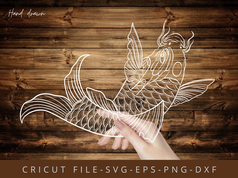 Koi Fish Sticker, Koi Fish SVG, Koi Fish Tattoo, Koi Fish Stencil ...