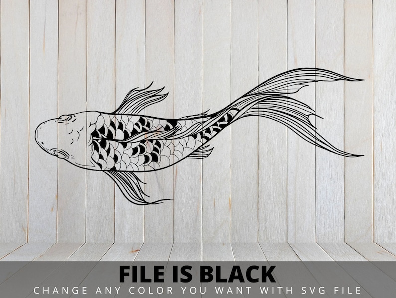 Koi Fish Sticker, Koi Fish SVG, Koi Fish Tattoo, Koi Fish Stencil ...