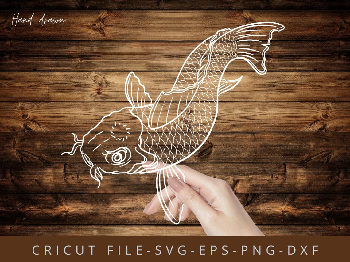 Koi Fish Sticker, Koi Fish SVG, Koi Fish Tattoo, Koi Fish Stencil ...