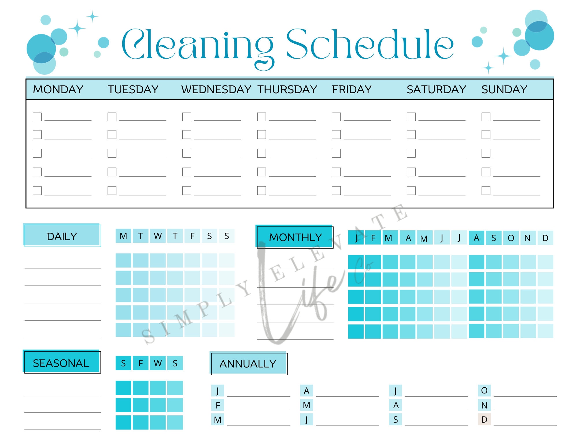Printable and Editable House Cleaning Schedule, Easy to Use, Digital ...