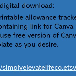 Allowance Tracker, Editable Allowance Chart, Printable Allowance Chore ...