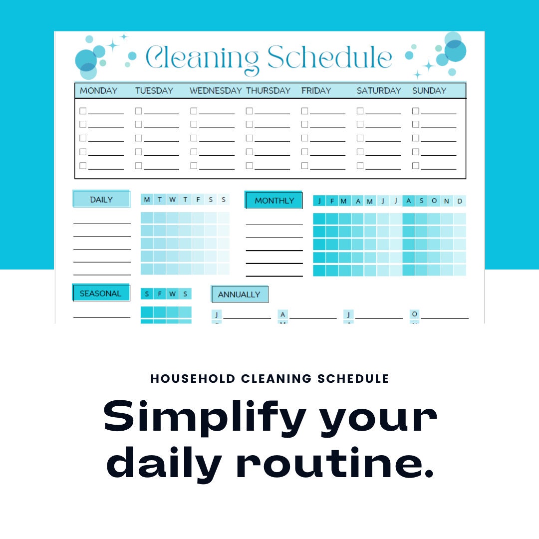 Printable and Editable House Cleaning Schedule, Easy to Use, Digital ...