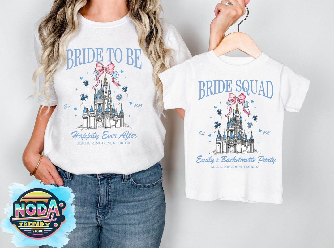 Personalized Disney Castle Bride Coquette Bow Shirt, Bridal Shower Gift ...