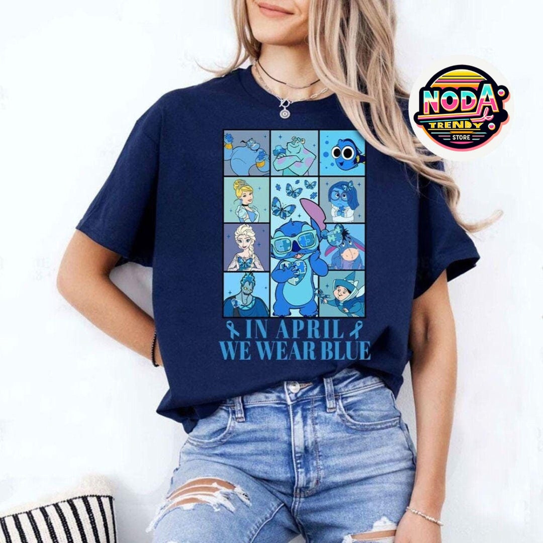In April We Wear Blue Disney Autism Awareness Shirt, Inside Out Sadness ...