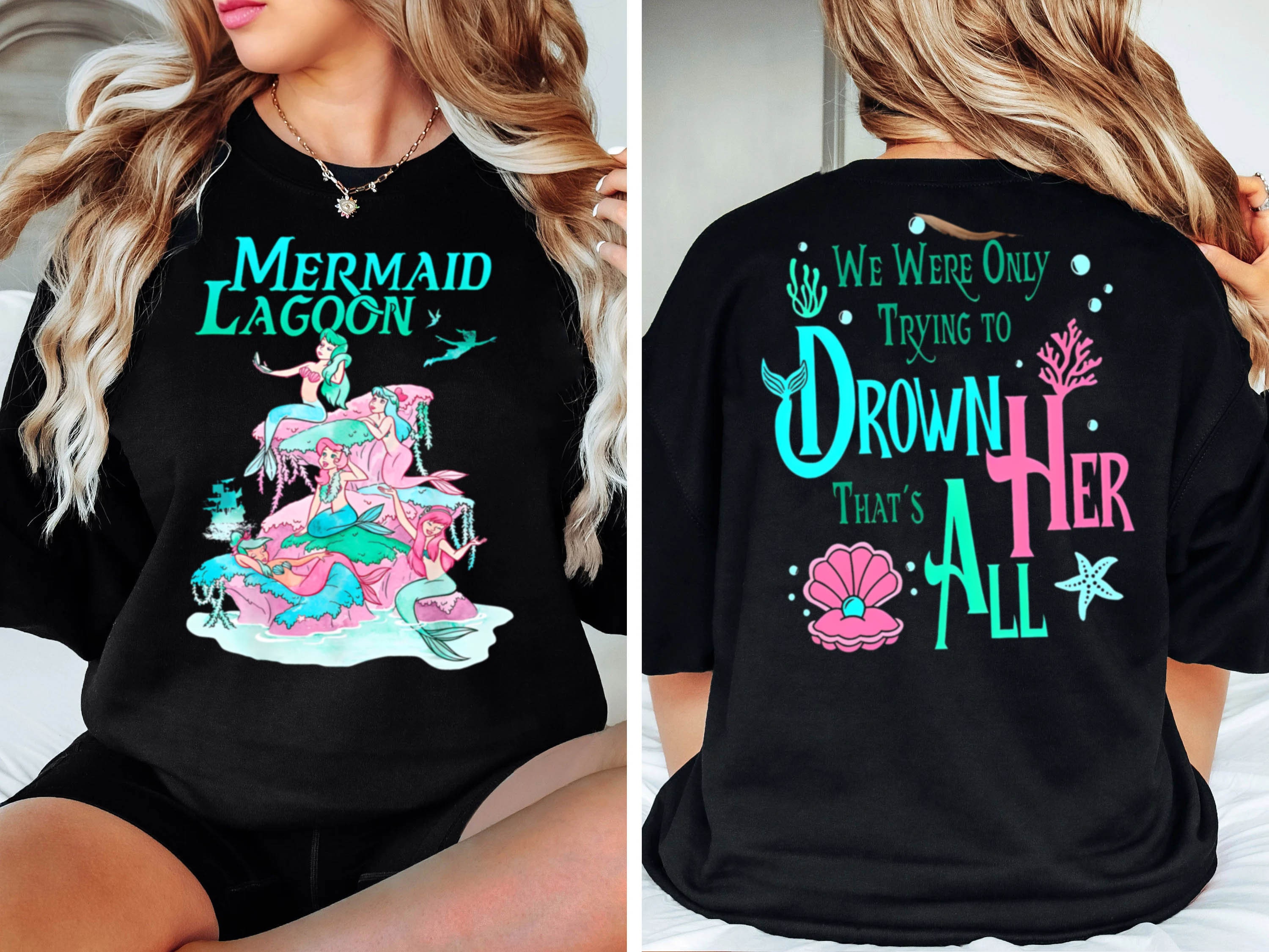 2 Sided Retro Disney Mermaid Lagoon Shirt, We Were Only Trying to Drown ...