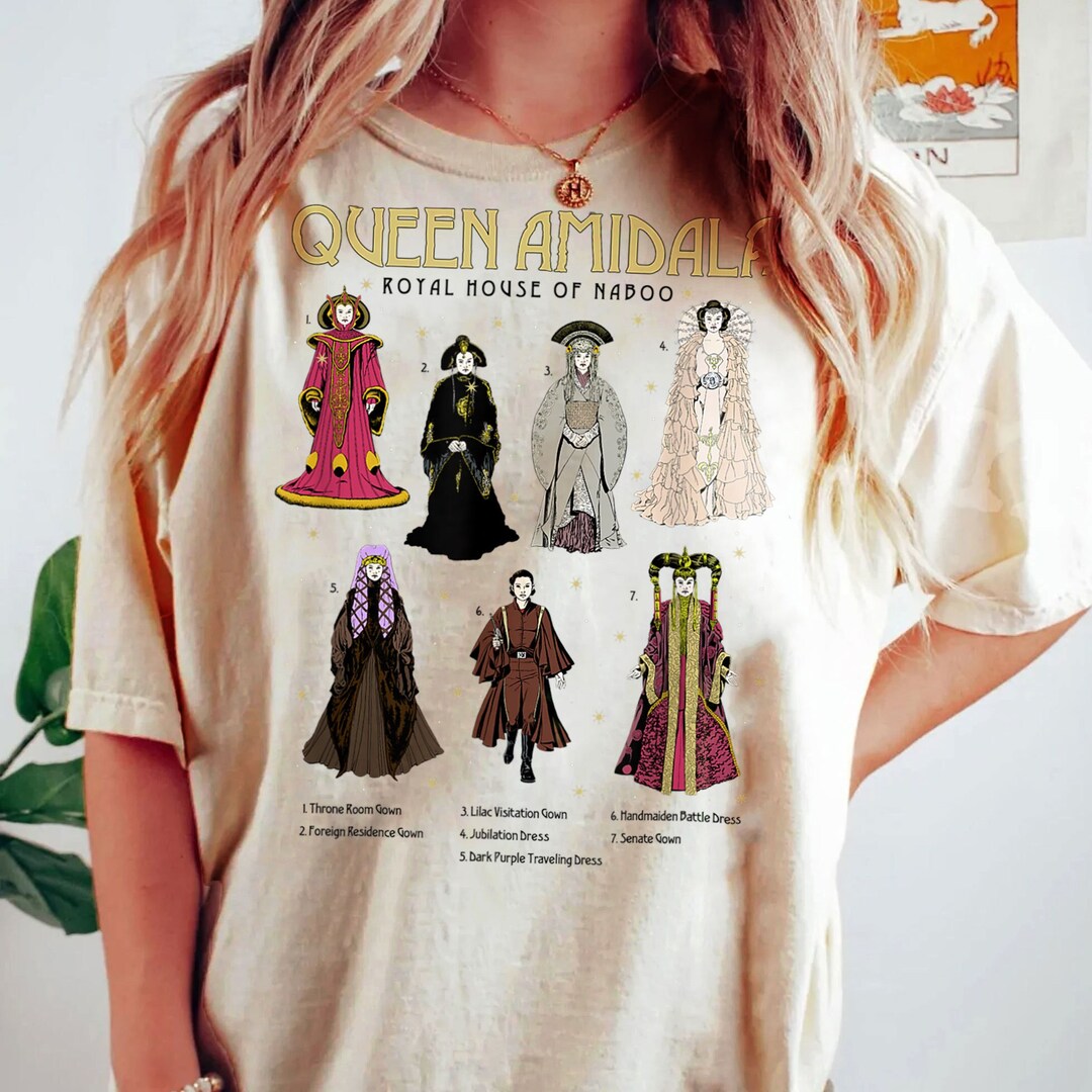 Retro Star Wars Queen Amidala Gowns Textbook Poster Shirt, Galaxy's ...