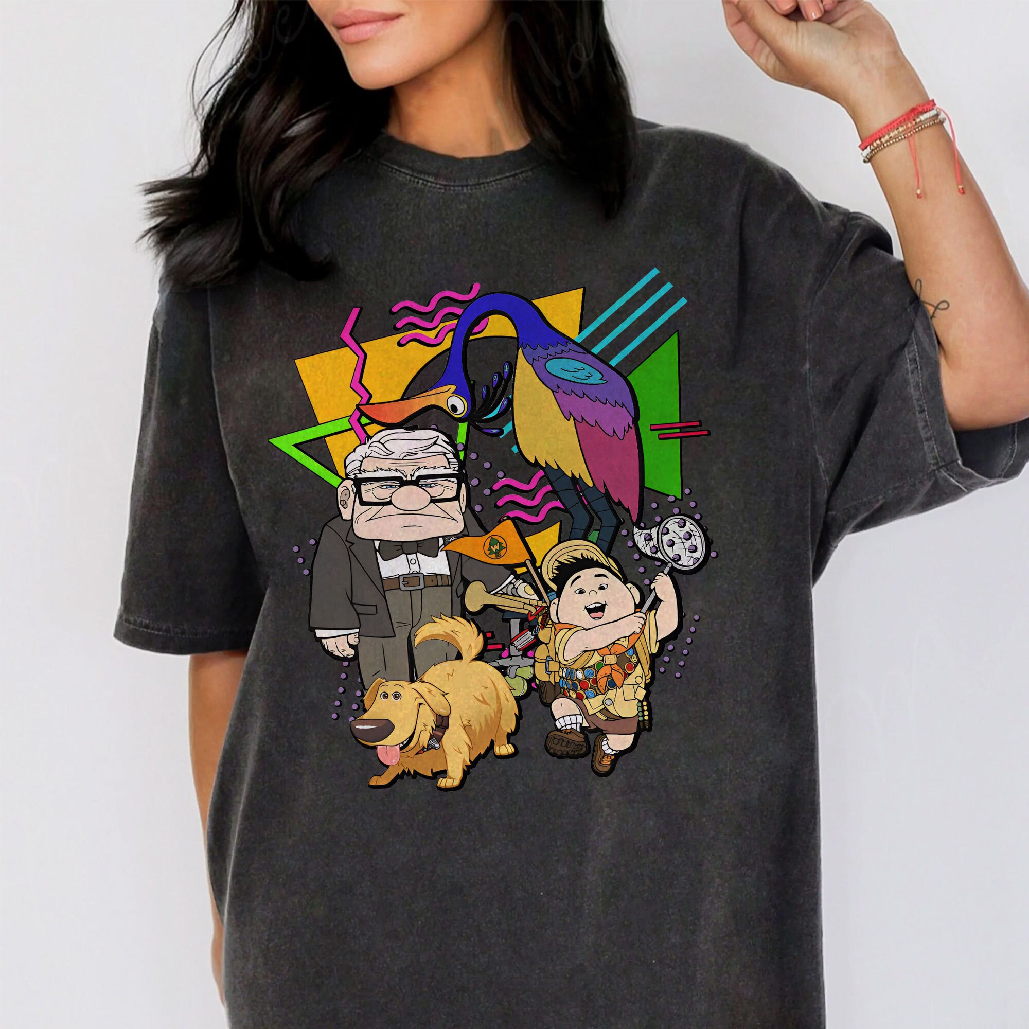Retro Disney Pixar up Characters Shirt, Carl Russell T-shirt, Kelvin ...